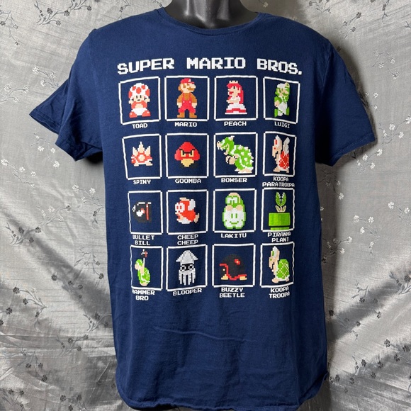 Nintendo | Shirts | Nintendo Super Mario Bros Navy Blue Tshirt | Poshmark
